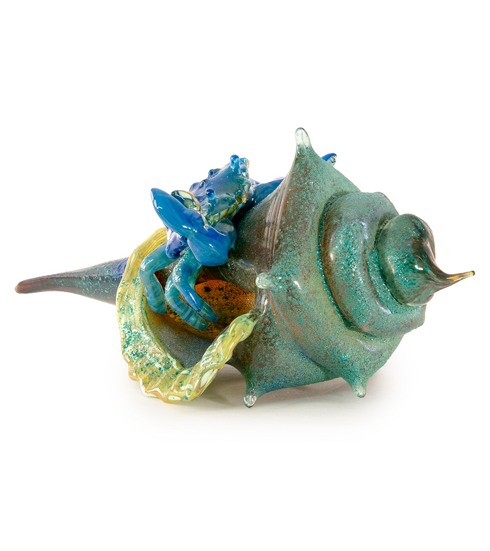 Glass Sculpture "XL Sandy Conch Shell with Crab" by Ben Silver – Martin ...