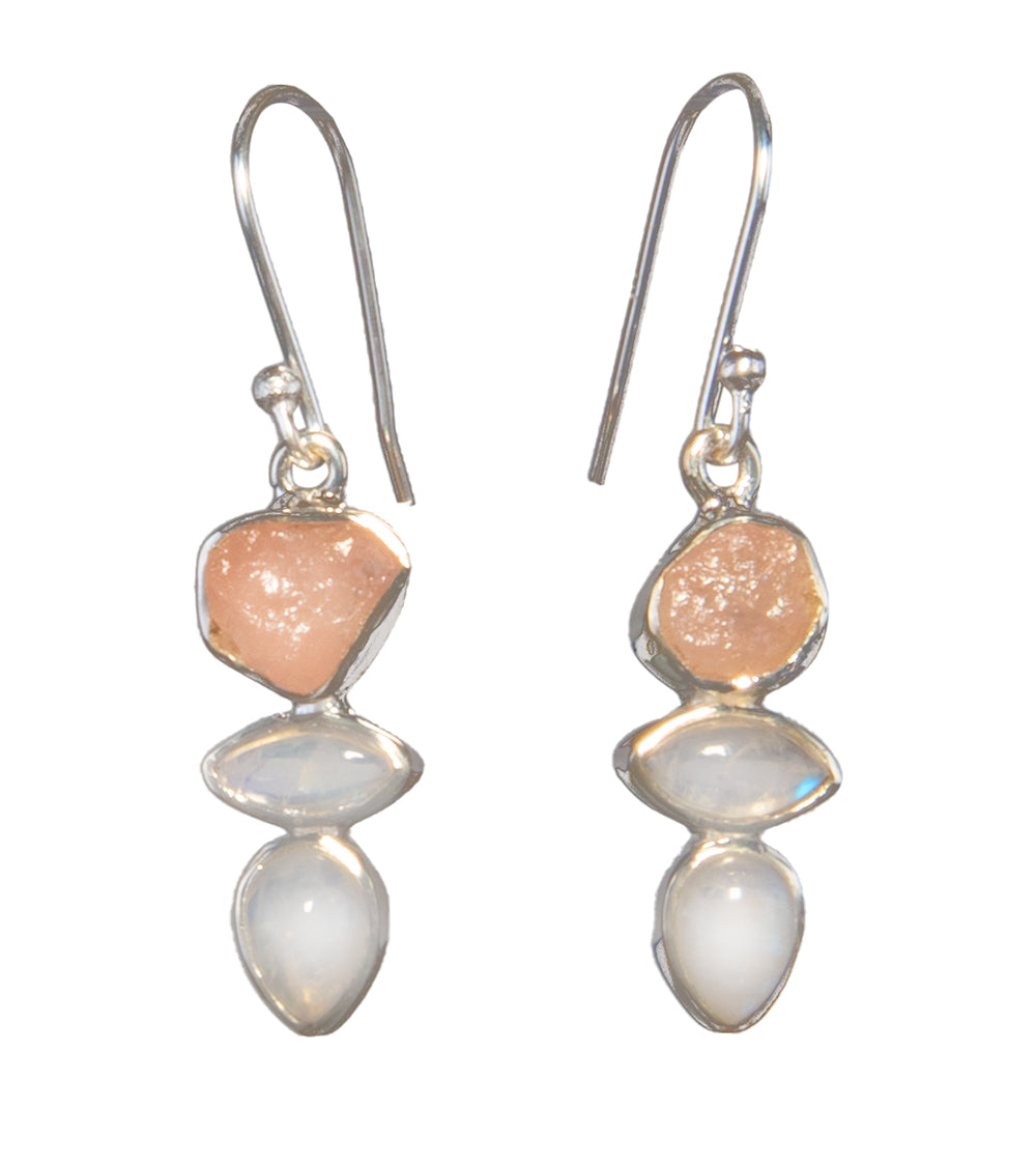 Rose Quartz & Rainbow Moonstone Earrings – Martin & MacArthur