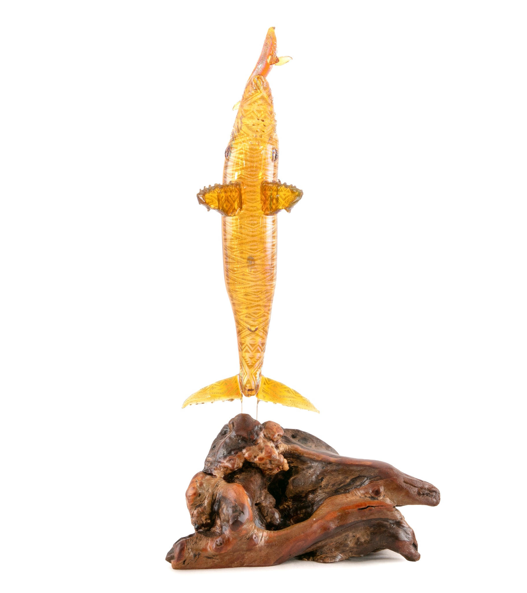 Glass and Wood Sculpture "First Breath, Rainbow/Native" by Luke Olsen ...