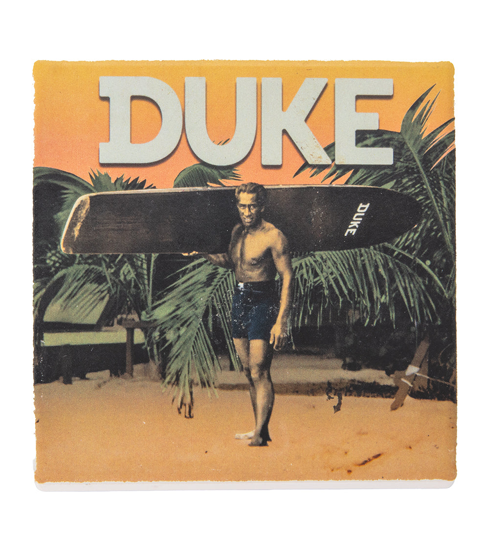 Duke Sandstone Coaster – Duke Carrying his Board – Martin & MacArthur