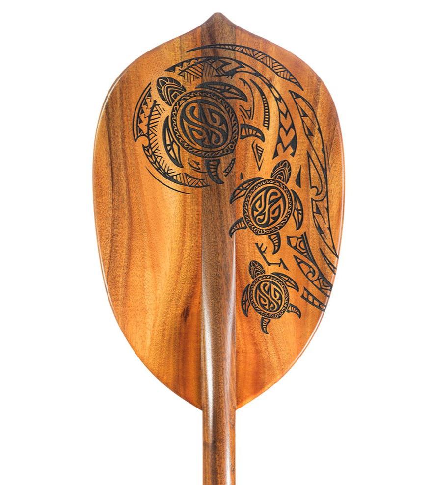 5' Koa Paddle with Walnut Neck - Tribal Honu – Martin & MacArthur
