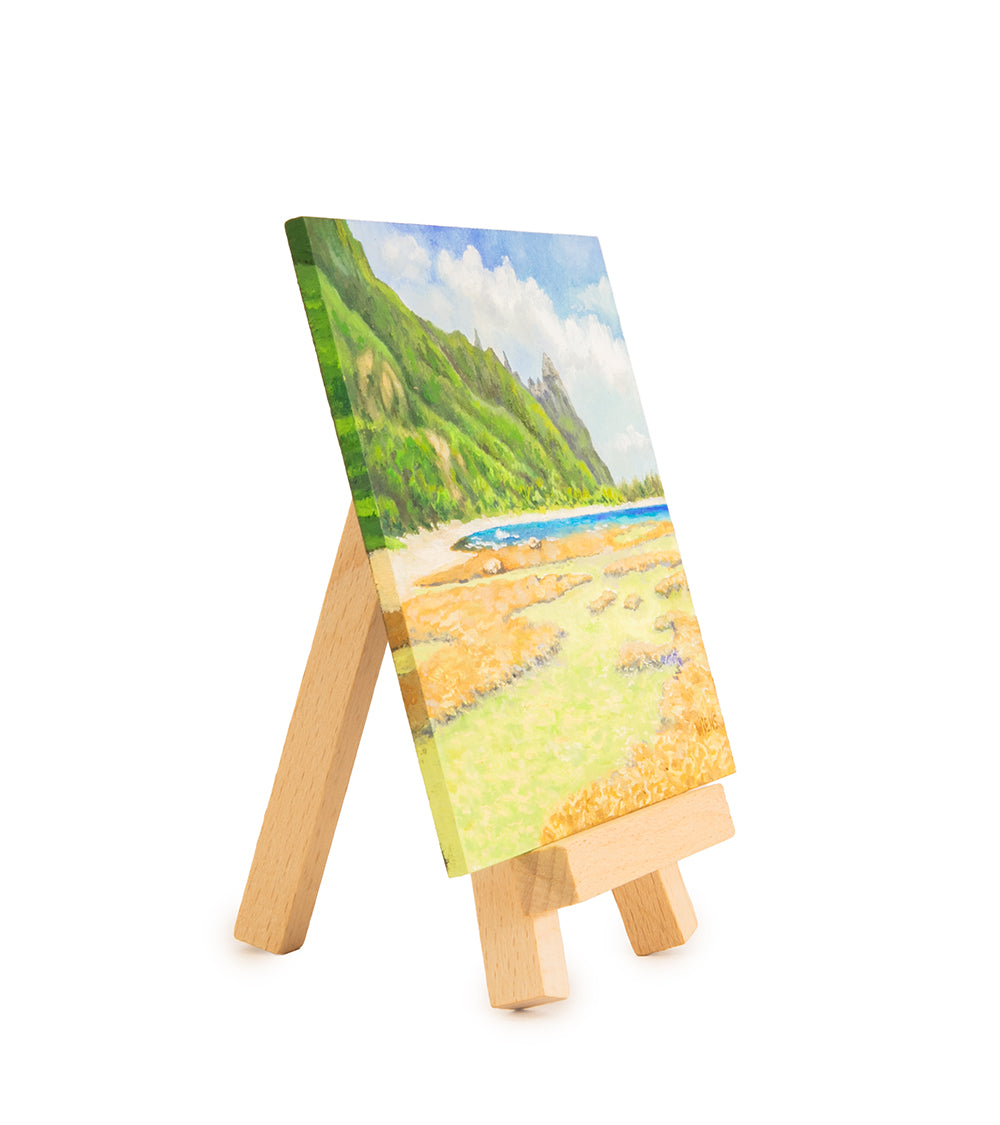 Pintura al óleo original "Top of the Royal Hawaiian 1003" con caballet ...