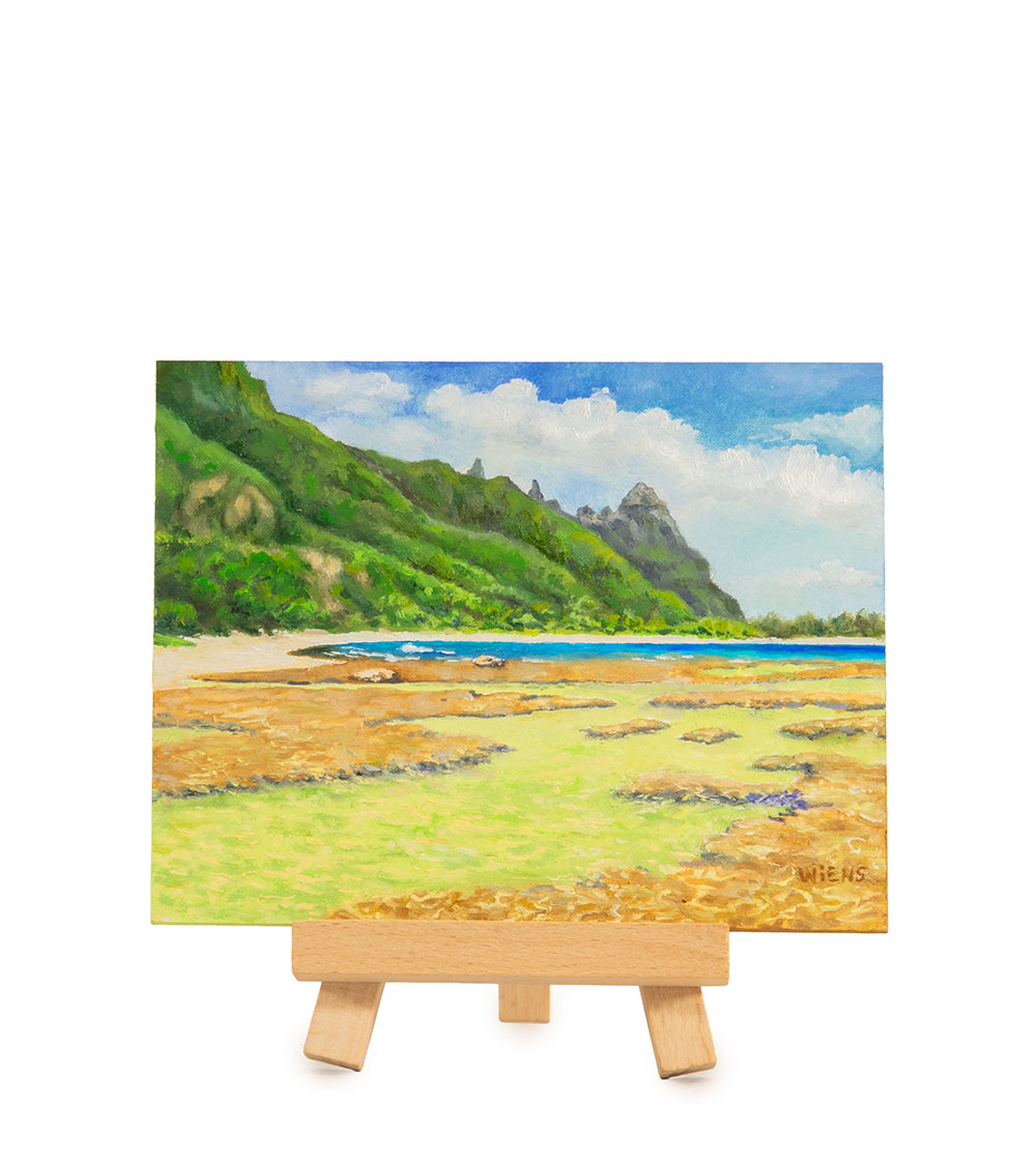 Pintura al óleo original "Top of the Royal Hawaiian 1003" con caballet ...