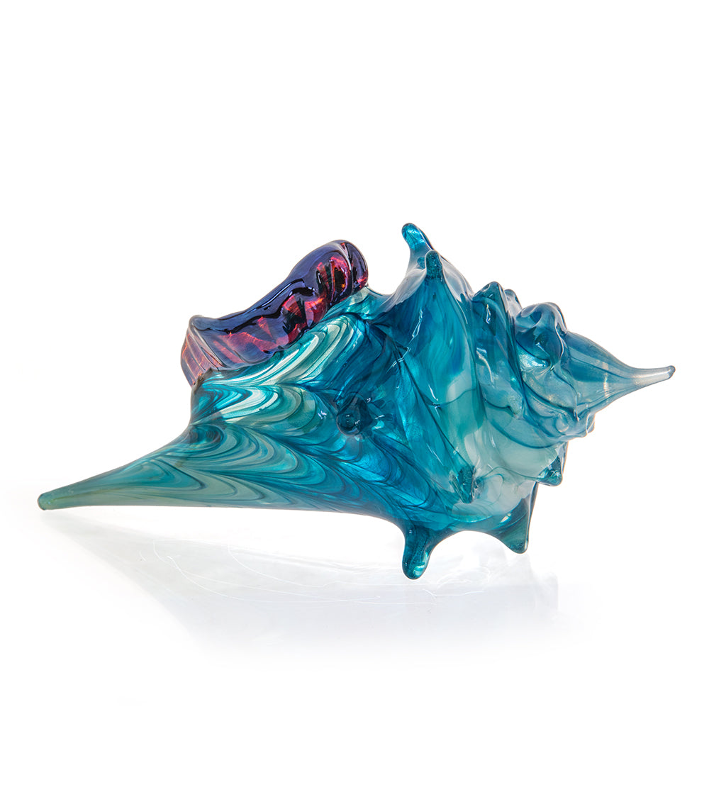 Mini Blue Conch Shell Glass Sculpture by Ben Silver – Martin & MacArthur