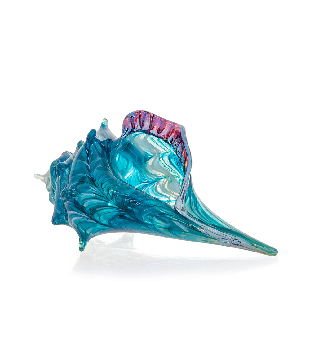 Mini Blue Conch Shell Glass Sculpture by Ben Silver – Martin & MacArthur