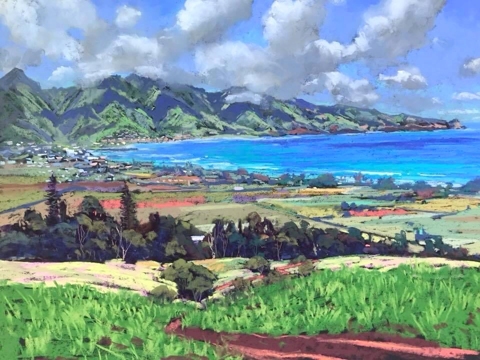 Original Pastel Painting "View from Hali'imaile" by Michael Clements 2 ...
