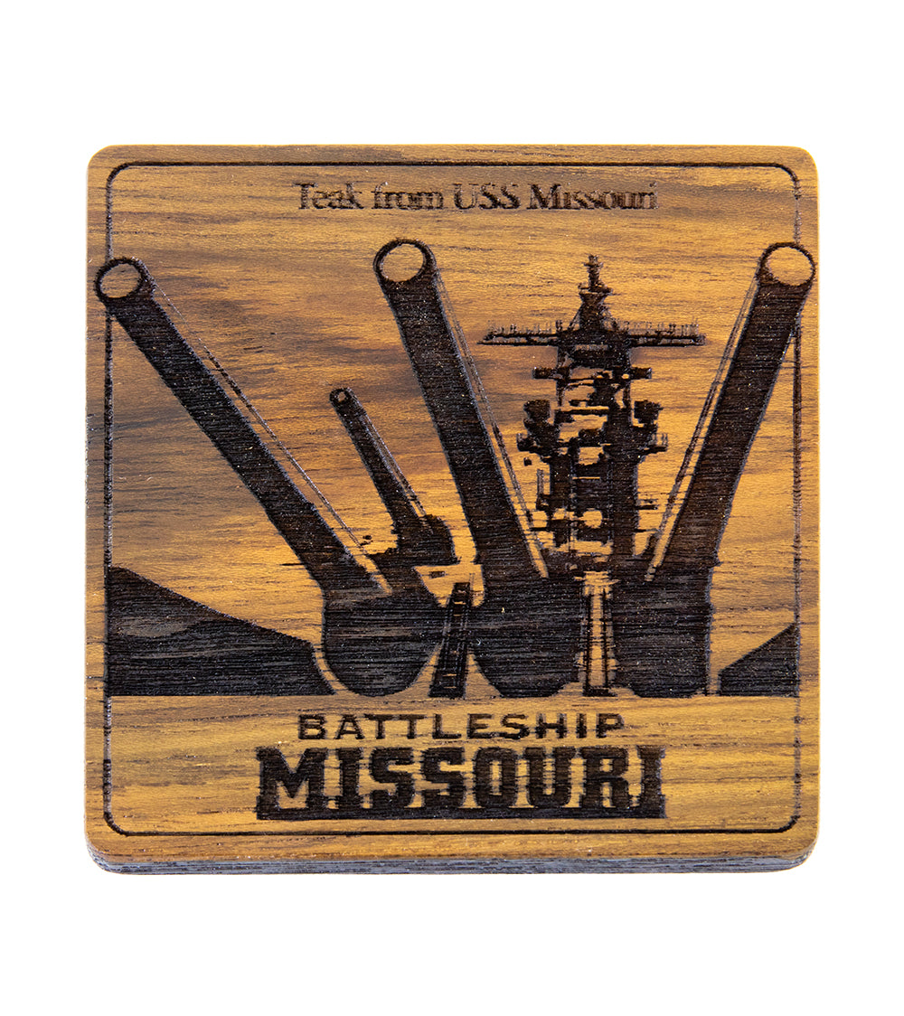 USS Missouri Teak Coaster, Big Guns II – Martin & MacArthur