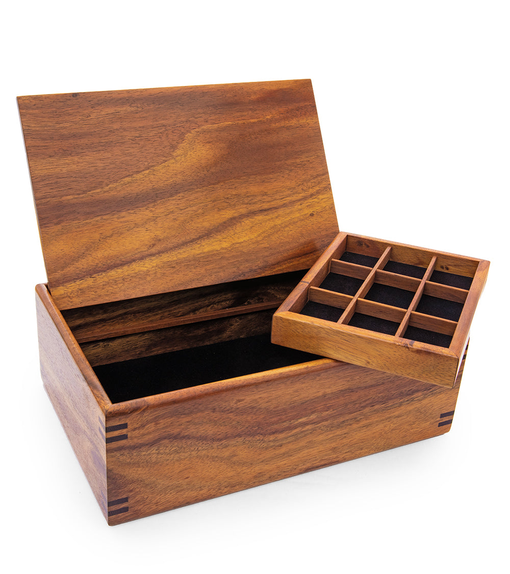 Bishop Koa Box w/ Tray – Martin & MacArthur