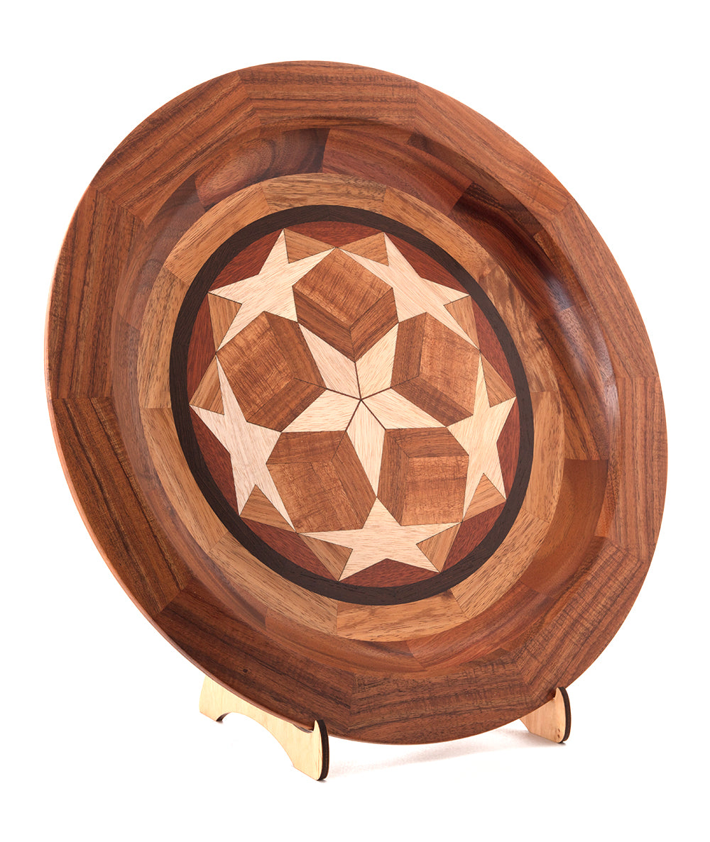 Segmented Koa Platter "Seeing Stars 401" 20" by Mark and Karen Stebbin ...